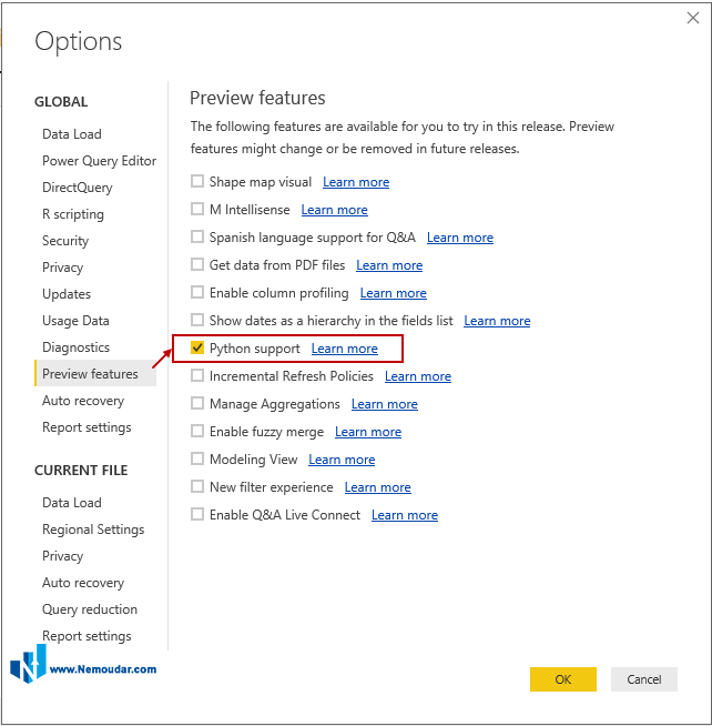 نحوه راه اندازی Python در Power BI | شرکت هوش تجاری نمودار